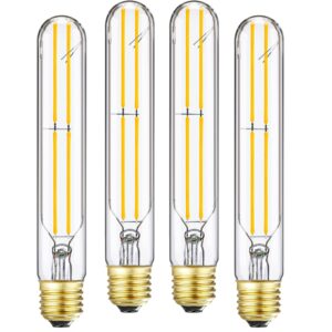 homosum dimmable e26 light bulbs 6w equal 60 watt edison led light bulb ac120v daylight 5000k 60w 600lm t10 led bulb medium base e26 led bulb pack of 4 (7.3 inch 6w=60w 5000k clear)