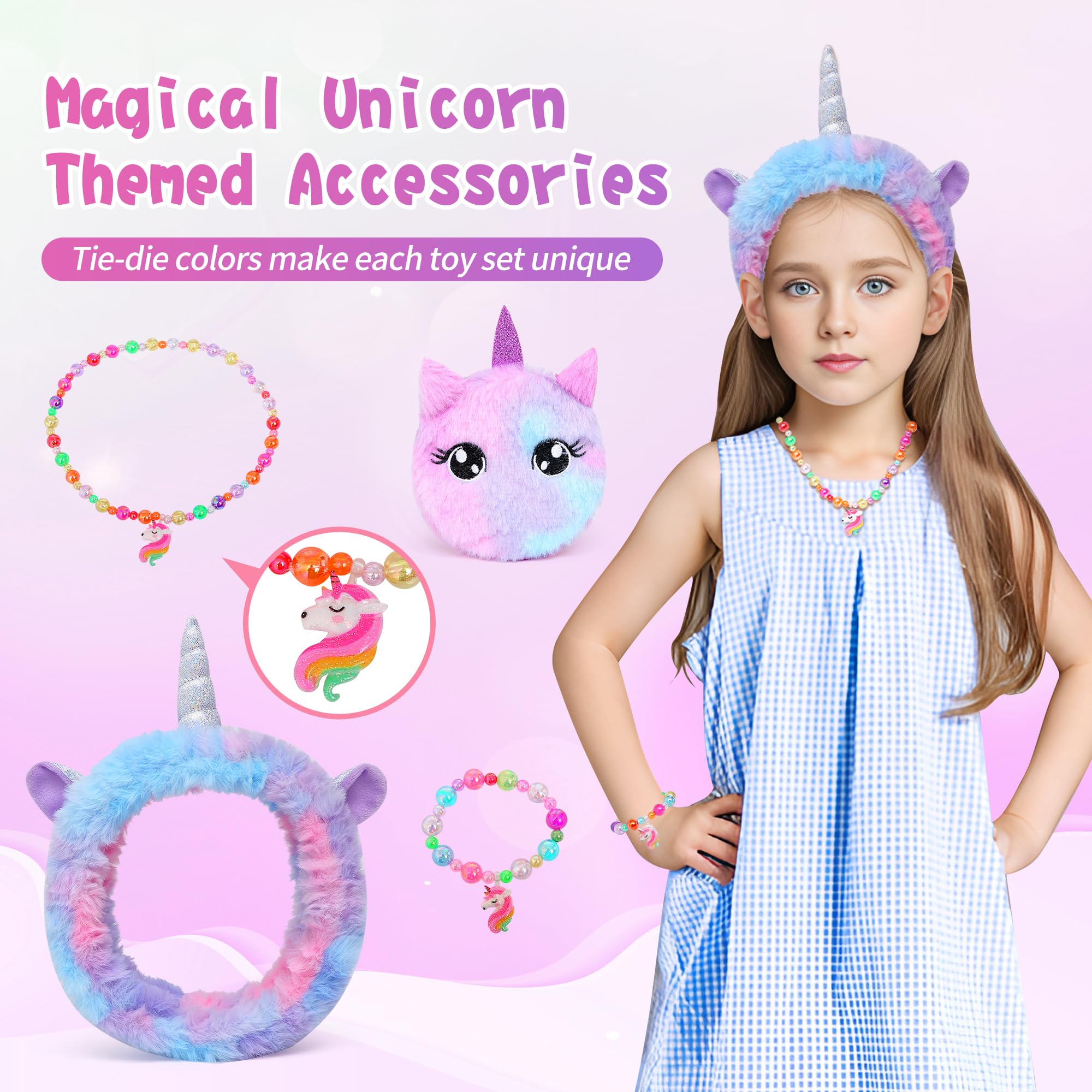 Cherry Tale Unicorns Gifts for Girls Age 6-8, Kids Unicorn Toy Set with Light Up Star Pillow Water Bottle Plush Diary Birthday for Girls Age 4 5 6 7 8 9 10