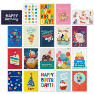 hallmark assorted birthday cards with envelopes (20 card refill pack for organizer box)