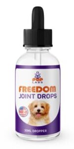 pup labs freedom joint drops - dog joint support supplement with human-grade ingredients - no fillers, preservatives, additives, or artificial ingredients, 30 ml dropper