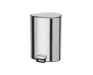 joseph joseph easystore luxe stainless steel 5 liter pedal/1.3 gallon trash can with bin liner storage, soft-close lid, removable inner bucket, for bathroom, bedroom, office