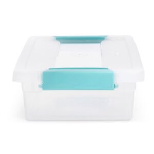 IFFANY Small Clip Box Clear Storage Tote Container with Latching Lid, 6 Pack