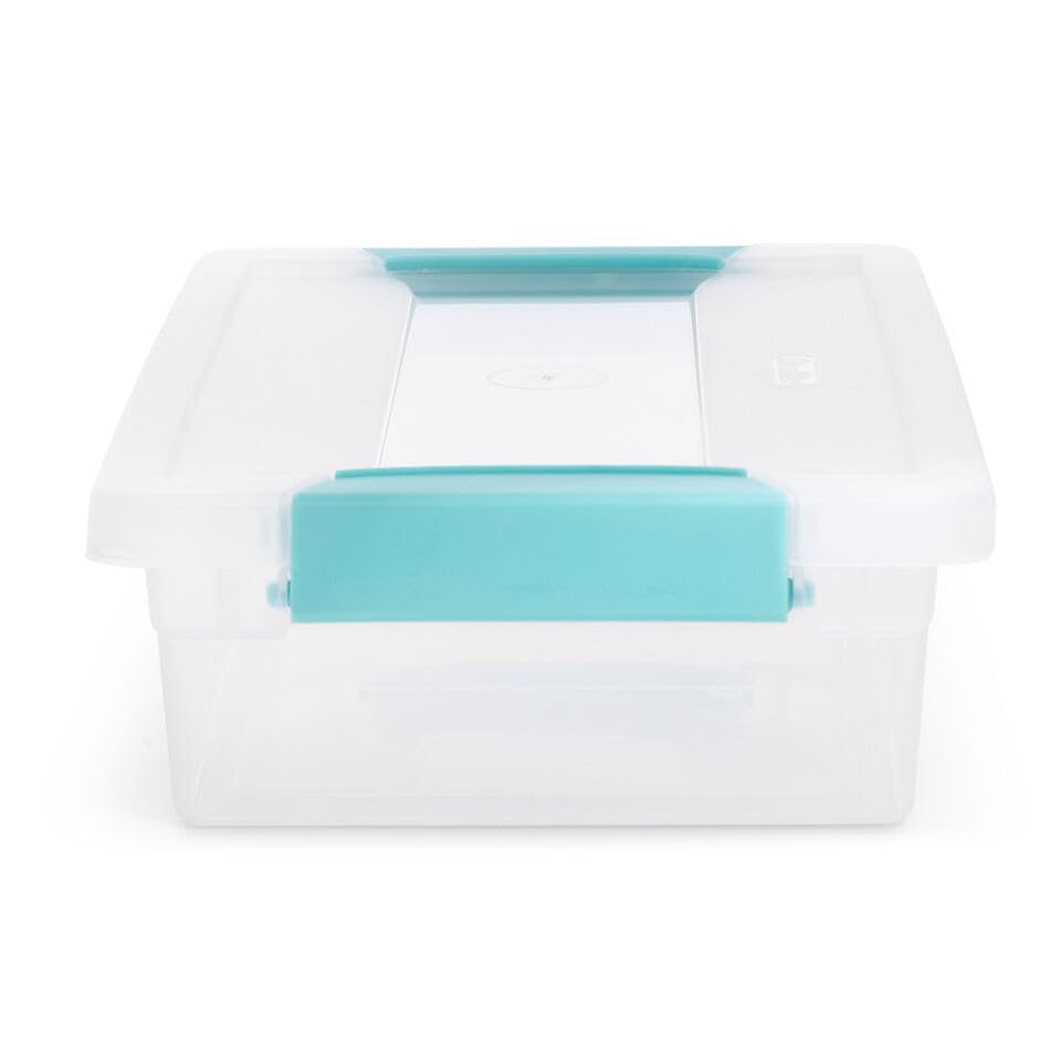 IFFANY Small Clip Box Clear Storage Tote Container with Latching Lid, 6 Pack