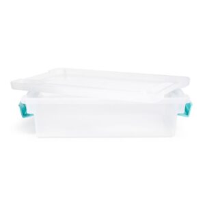 IFFANY Small Clip Box Clear Storage Tote Container with Latching Lid, 6 Pack