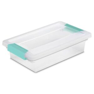 IFFANY Small Clip Box Clear Storage Tote Container with Latching Lid, 6 Pack