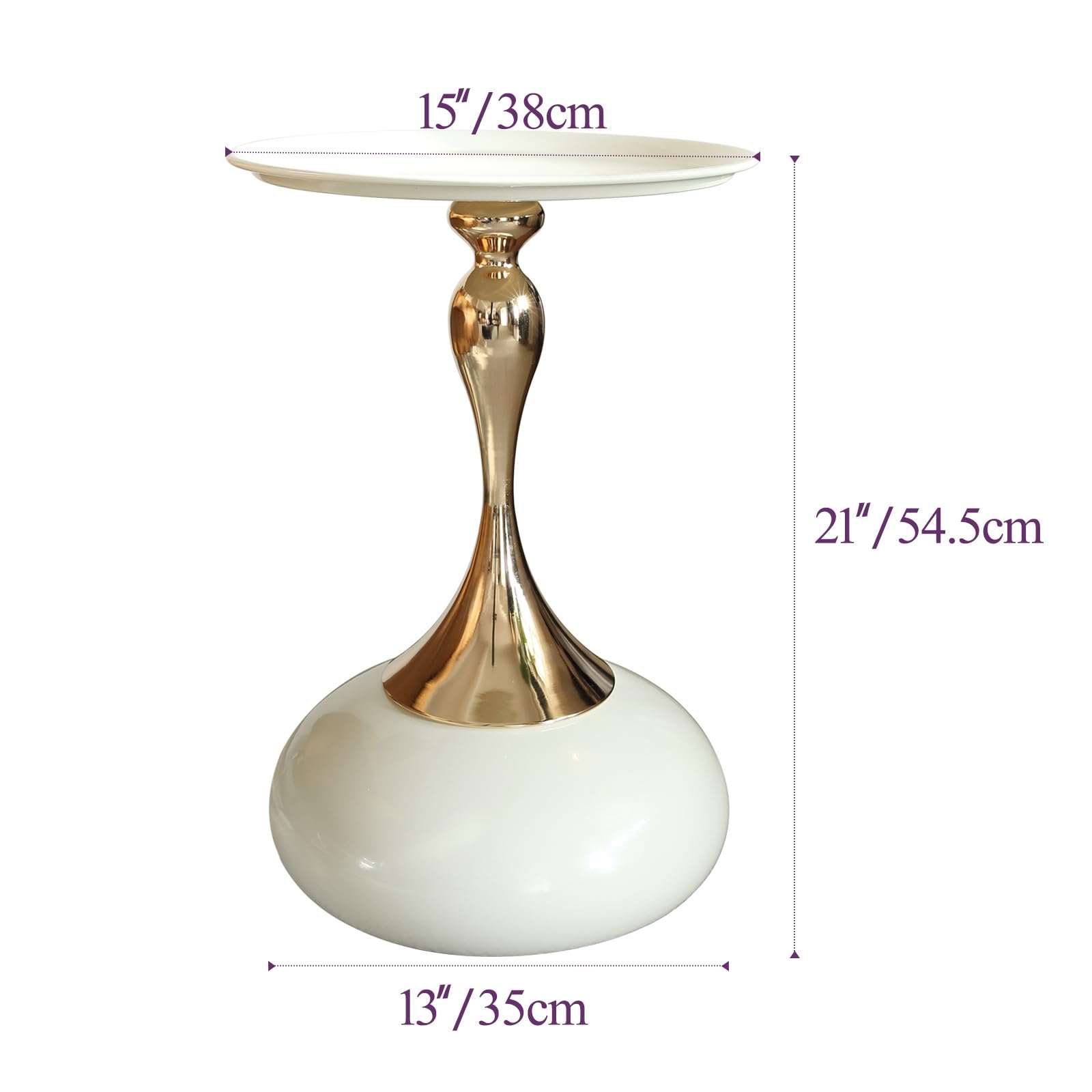 seonyou Small End Table Round Side Table, Cream Modern Metal Pedestal Table, Minimalist Accent Table for Small Spaces, Fluted Circle Decorative Drink Martini Table