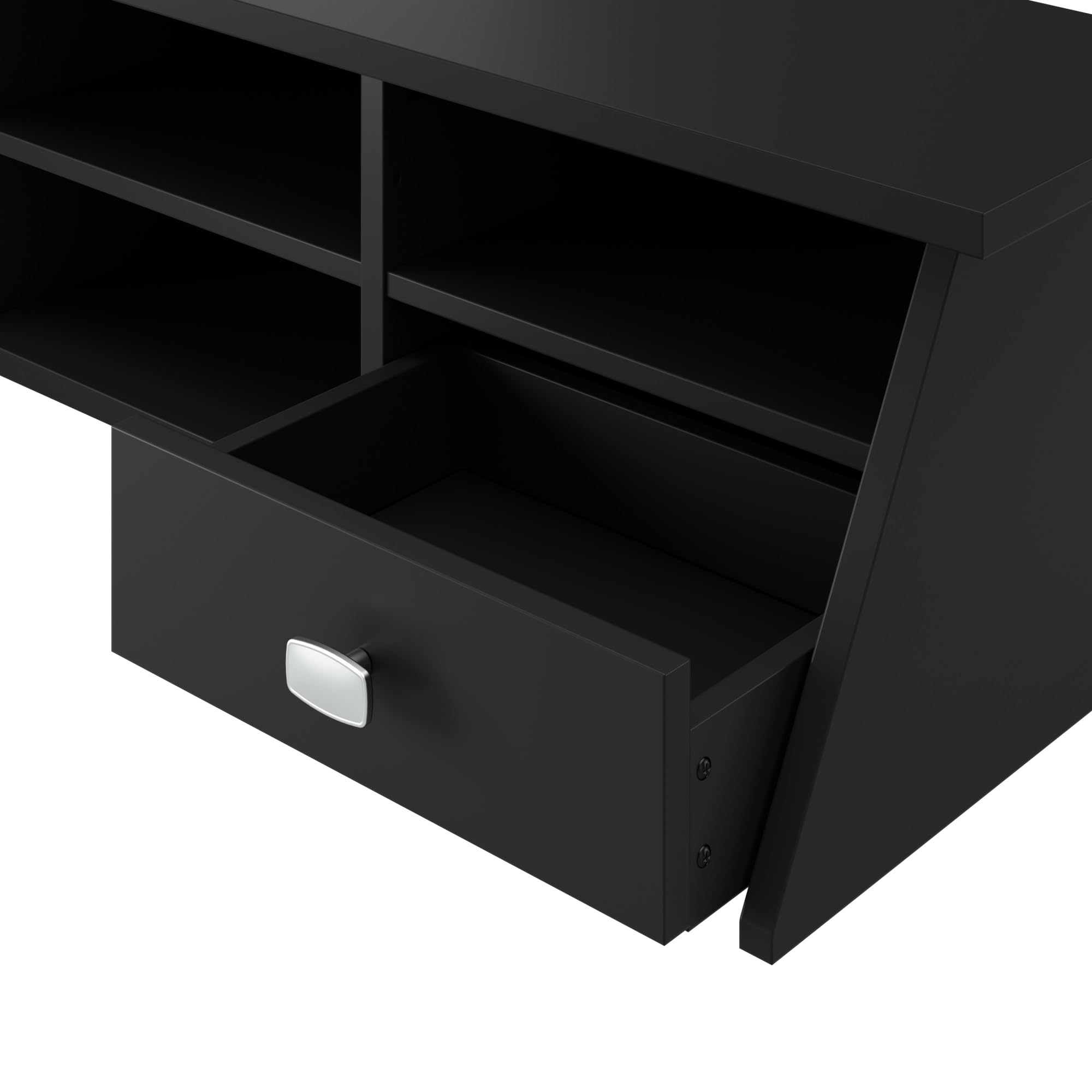 Bush Furniture Broadview Desktop Organizer in Classic Black | Storage for Home Office Workspace