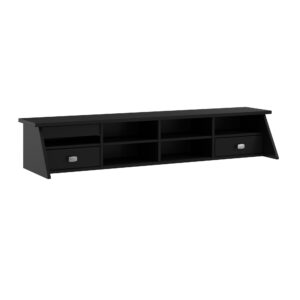 bush furniture broadview desktop organizer in classic black | storage for home office workspace