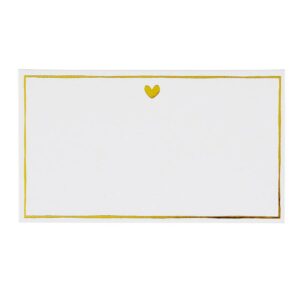 santa barbara design studio place cards gold foil party tabletop décor food identifying or name card set, 36-count, gold heart