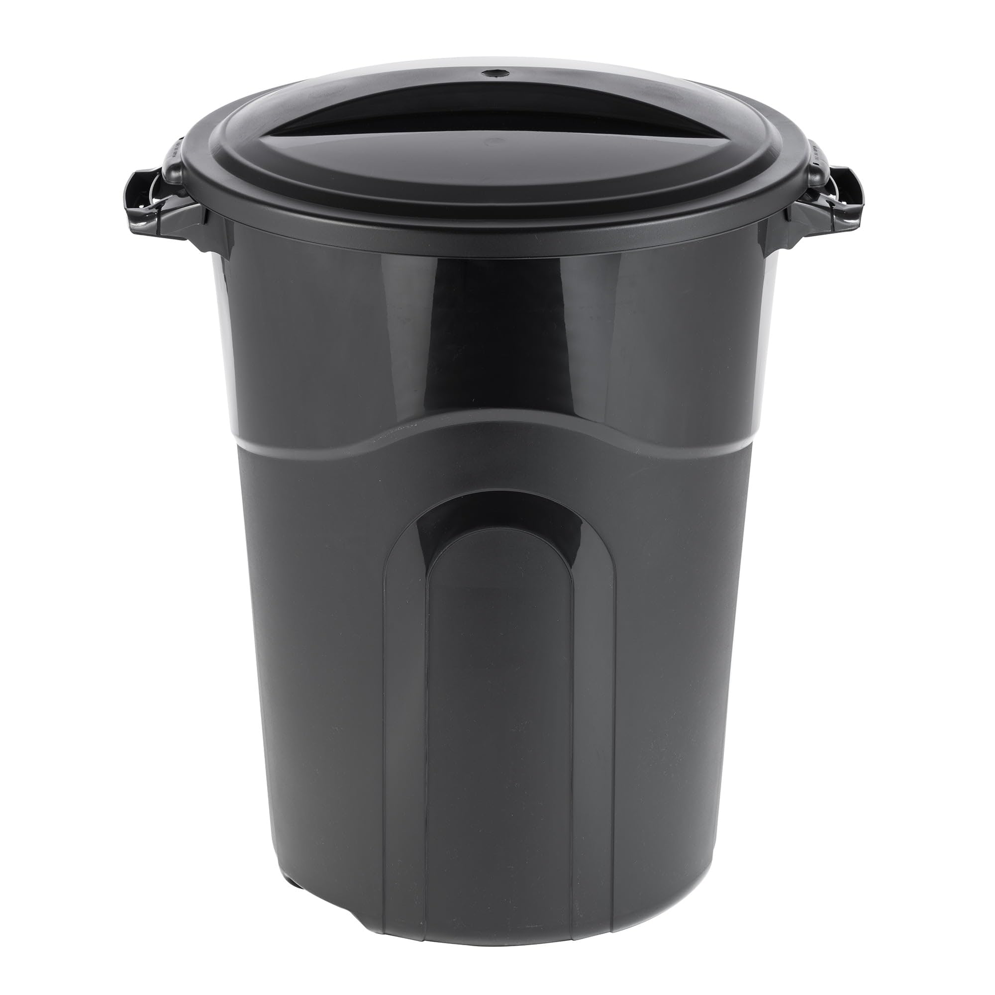 ItgRL 32 Gallon Heavy Duty Plastic Garbage Can, Included Lid, Indoor/Outdoor, Black