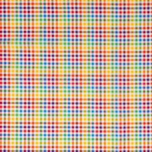 singer, 100% cotton, rainbow gingham check