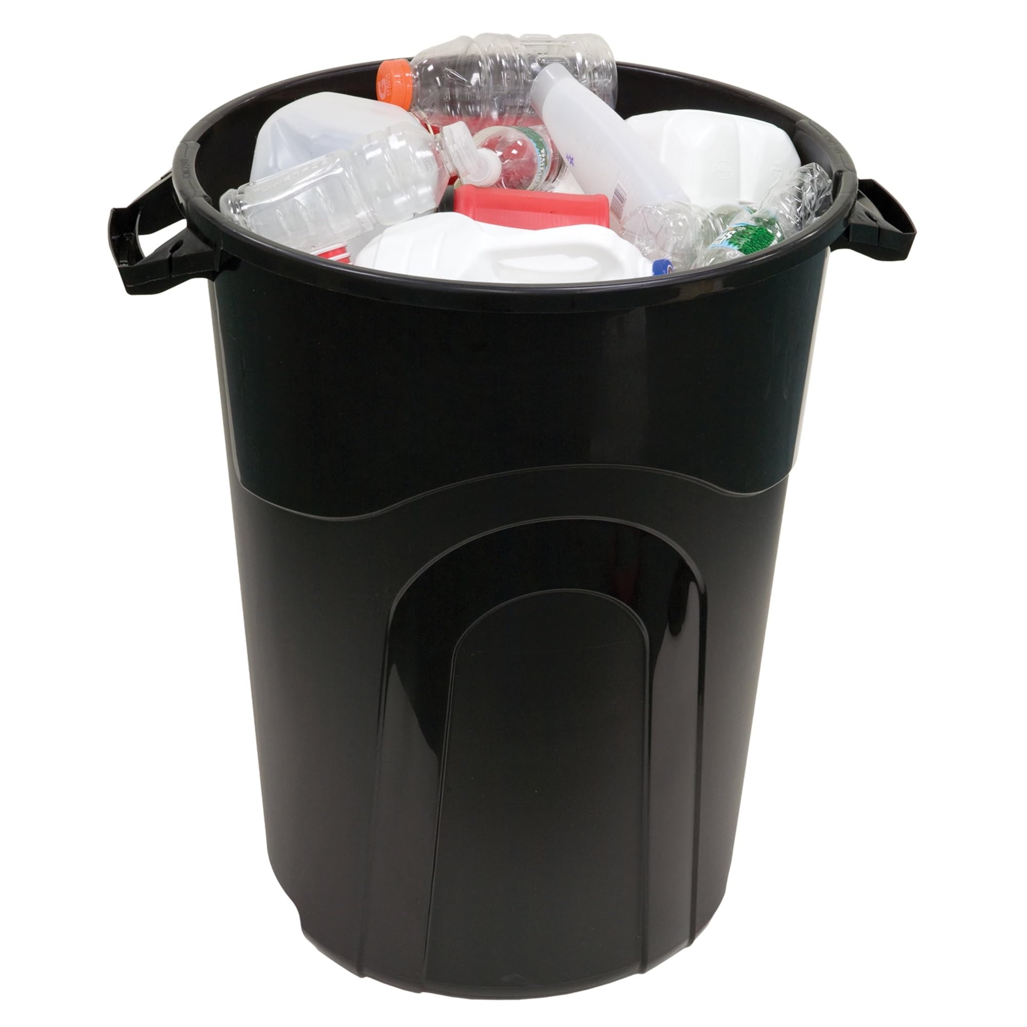 ItgRL 32 Gallon Heavy Duty Plastic Garbage Can, Included Lid, Indoor/Outdoor, Black