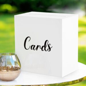 lemicin white acrylic wedding card box, large diy card box blank no print for wedding reception, graduation party, bridal shower, keepsake party favor, cosmetic home decor (10 x10 x 5.5 inch)