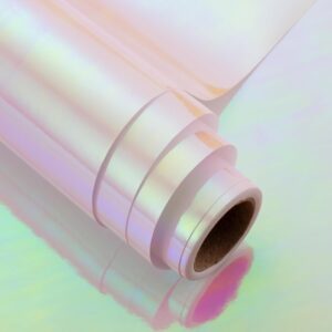 maypluss pink wrapping paper roll - 17inch x 32.8feet - luxury shiny holographic iridescent girl fairy gift wrap present paper for birthday wedding bridal shower valentine's day mother's day