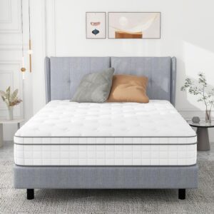 Gegcucey Queen Mattress, Innerspring Mattress with Breathable Foam and Pocket Spring for Motion Isolation, Medium Firm Hybrid Mattress in a Box (12 Inch, Queen (U.S. Standard))