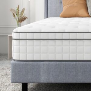 gegcucey twin xl mattress, innerspring mattress with breathable foam and pocket spring for motion isolation, medium firm hybrid mattress in a box (12 inch, twin xl