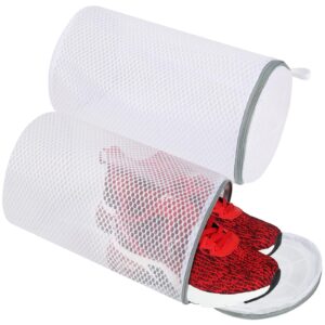 vivifying shoe washing machine bag, 2 pack honeycomb mesh shoe laundry bag with zipper for sneakers, running shoes, sock, bras, delicates and toys