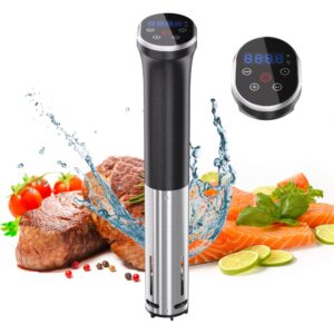 sous vide machine, sous vide cooker 1100w, sous vide precisional machine, ultra-quiet fast-heating immersion circulator cooker with touch control, accurate temperature, time control, ipx7 waterproof