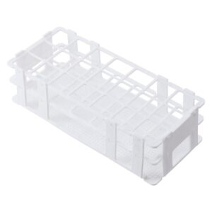 hobbyin plastic test tube rack for 30mm tube, 21 well, white,detachable (21 hole) tube box