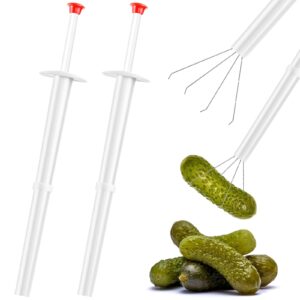 2pcs pickle grabber tool, stainless steel pickle picker grabber, pickle pincher tool for kitchen food olive pepper