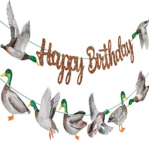 mallard duck happy birthday banners duck hunting birthday decorations mallard duck birthday party banner hunting theme birthday decor for lucky duck baby shower supplies