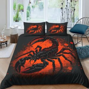 evmila scorpion comforter covers duvet cover for boys girls quilt cover 3d print insects with pillow cases with zipper closure bedding set soft microfiber 3 pieces queen（228x228cm）, style-10