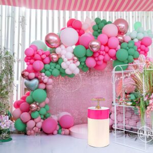 Spring Pink and Green Balloon Garland Arch Kit 151 Pcs with Heart Shape mylar Balloons for Spring Girl Baby Shower Fairy tale wonderlad Birthday Party Decorations