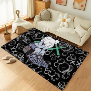 hypebeast area rug 3d digital print modern abstract art pop carpet cool hypebeast room decor rug for living room bedroom playroom non-slip floor mat 5' x 7'