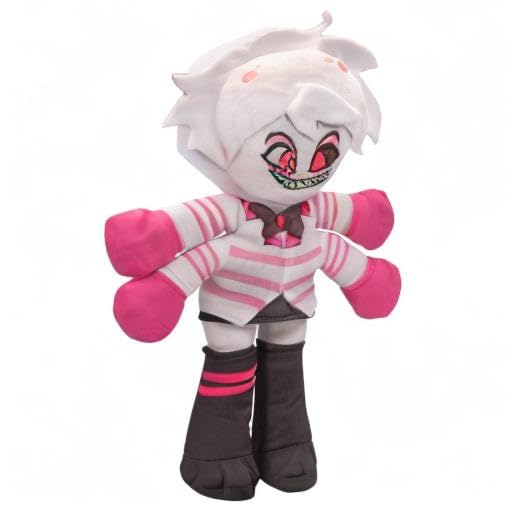 inuosun Alastor Cosplay Toy Angel Dust Plush Figure Stuffed Anime Toy Doll Soft Plushies Pillow Kids Gift (Angel Dust, Cotton)