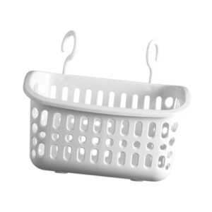 jisader bathroom basket, tidy organiser multifunctional container, with hook, hanging storage basket, shower basket for dorm, 22cmx19.5cmx16cm