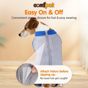 COMFPET Dog Surgery Recovery Suit with Zipper for Male Female, Breathable Dog Onesie for Spay, Neuter, Anti Licking, Skin Conditions, Incontinence, Dog Bodysuit Alternative to Cone E-Collar, Medium