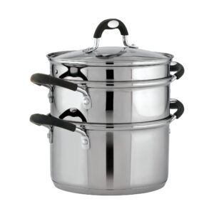 Stainless Steel 3 Quart Steamer & Double-Boiler, 4 Piece