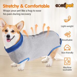 COMFPET Dog Surgery Recovery Suit with Zipper for Male Female, Breathable Dog Onesie for Spay, Neuter, Anti Licking, Skin Conditions, Incontinence, Dog Bodysuit Alternative to Cone E-Collar, Medium