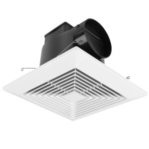 fanspex bathroom ceiling exhaust fan, household bath vent ventilation fan with 0.95 sones quiet operation, 90 cfm, 4-in duct, 25w energy-saving, 9.8"x9.8" (installation size 8.2"x8.2")