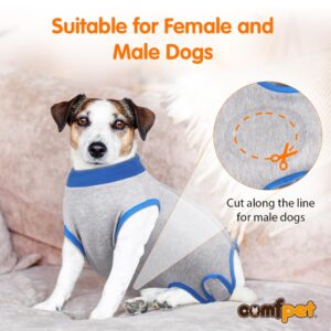 COMFPET Dog Surgery Recovery Suit with Zipper for Male Female, Breathable Dog Onesie for Spay, Neuter, Anti Licking, Skin Conditions, Incontinence, Dog Bodysuit Alternative to Cone E-Collar, Medium