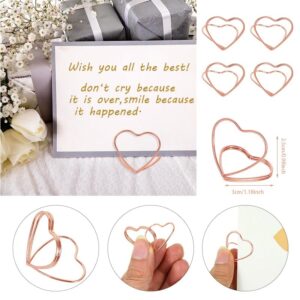 mdgfge 36Pcs Table Number Holders Place Card Holder Heart Shape Playing Card Holders Metal Place Cards for Wedding Mini Holder Small Size Table Picture Setting for Valentine's Day Anniversary Party