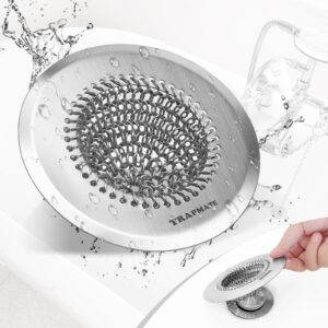 shower drain hair catcher, easy clean bathtub drain hair catcher, anti-slip hair catcher shower drain, upgraded 304 stainless steel tub hair catcher, shower drain cover for sink, bathtub, drain