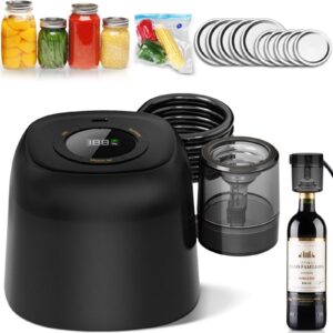 3 in 1 electric mason jar vacuum sealer kit with external assembly vacuum pump for food storage, automatic vacuum sealer compatible with vacuum bag,wine bottle,wide mouth and regular mouth mason jars