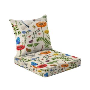 all smiles outdoor seat cushions for patio furniture cushions set of 24x24 inch waterproof garden flowers farmhouse decorative cushions for chair chair yard garden deck