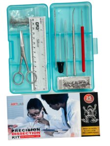 artlab-advanced precision dissection kit - 25 pieces total. stainless steel instruments perfect for anatomy, biology, botany, veterinary and students -dissecting kit set