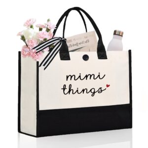 craftique mimi gifts for grandma- unique tote bag for mimi- mimi christmas gifts, mimi birthday gifts, thoughtful gifts for mimi from grandkids, mimi bag for shopping travel, 17” x 6.7” x 12.5”