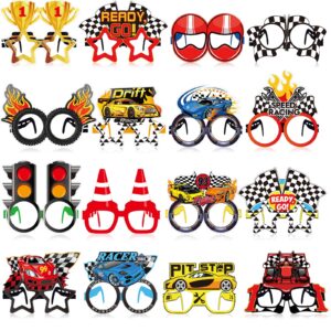 herdear 32 pcs race car party decorations favor racing paper glasses frame trunk car theme eyeglasses racing car party favors for boys race car birthday party baby shower supplies favors