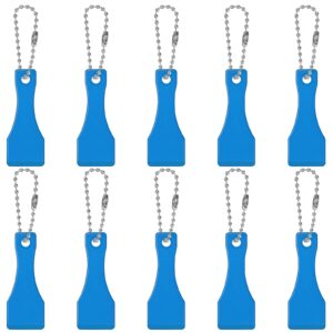 10 pcs lottery ticket scratcher tool plastic scraper tool keychain lotto scratcher keyring scoop shape lotto scratcher keyring scraper for label sticker remover tool blue