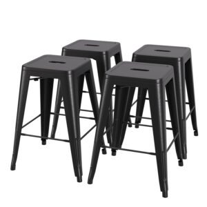 paylesshere 24 inch metal bar stools set of 4 metal stackable stools metal bar stools backless metal counter bar stools metal dining chairs for indoor outdoor