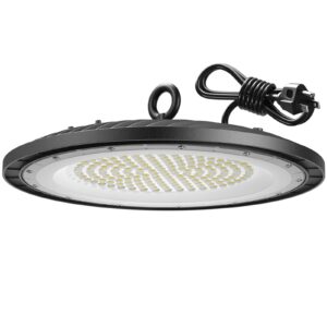 amico 1 pack ufo led high bay light 200w 28,000lm 5000k with ul listed us hook 5' cable alternative to 650w mh/hps for gym factory barn warehouse lighting fixture