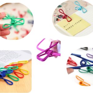 Chip Clips, 20 Pcs 2 Inch 10 Different Mixed Colors Utility Metal Clips PVC-Coated High Elasticity Good Persistence for Clothespins Paper/Food Bag Clips Clothes Pins (20)