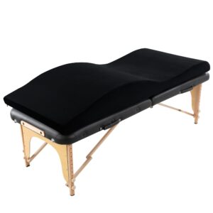 hombys ergonomic curvy foam massage bed mattress topper, massage table mattress topper with removable velvet cover, non-slip lash bed cushion only for beauty salon(bed not included)