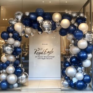 Navy Blue White Balloon Garland Double Stuffed Dark Blue White Sand Pearl Balloon arch Kit Royal Blue Silver Balloon for Birthday Chrismas New Year Baby Shower Graduation Party Decor