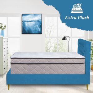 Nutan 13" Extra Plush Bed Mattress, Comfortable Supportive Eurotop Foam Encased Mattresses for Better Body Posture and Positioning, Relieves Pain and Aches, Full XL