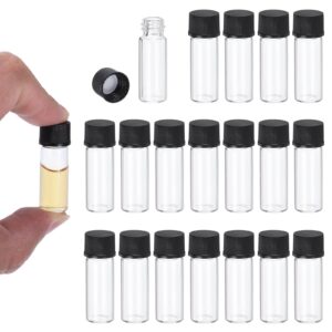 patikil 2ml clear glass vials, 100 pack sample vials with screw cap reagent media bottle leak-proof liquid sample glass vial for lab laboratory